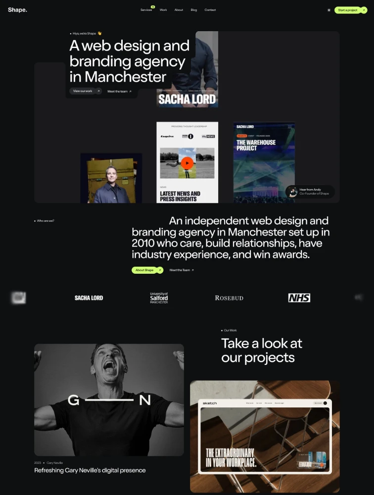 MadeByShape website design - Lapa Ninja