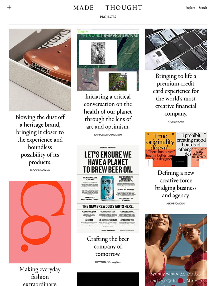 Made Thought website design - Lapa Ninja