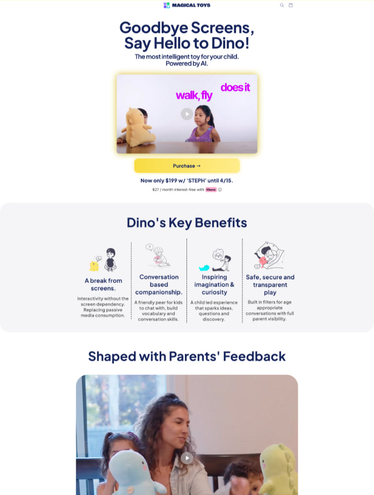 Magical Toys website design - Lapa Ninja