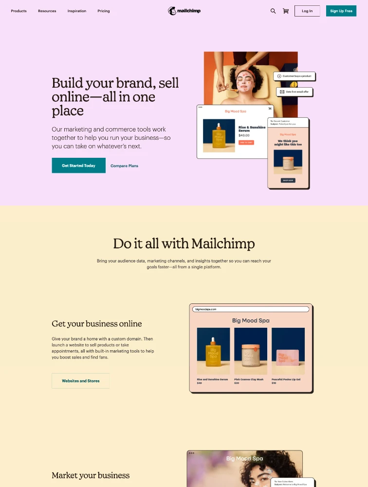 Mailchimp website design - Lapa Ninja