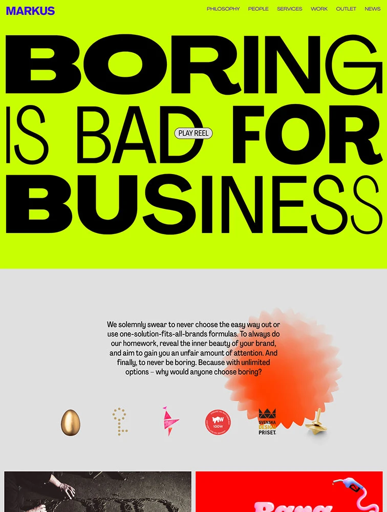 Markus website design - Lapa Ninja