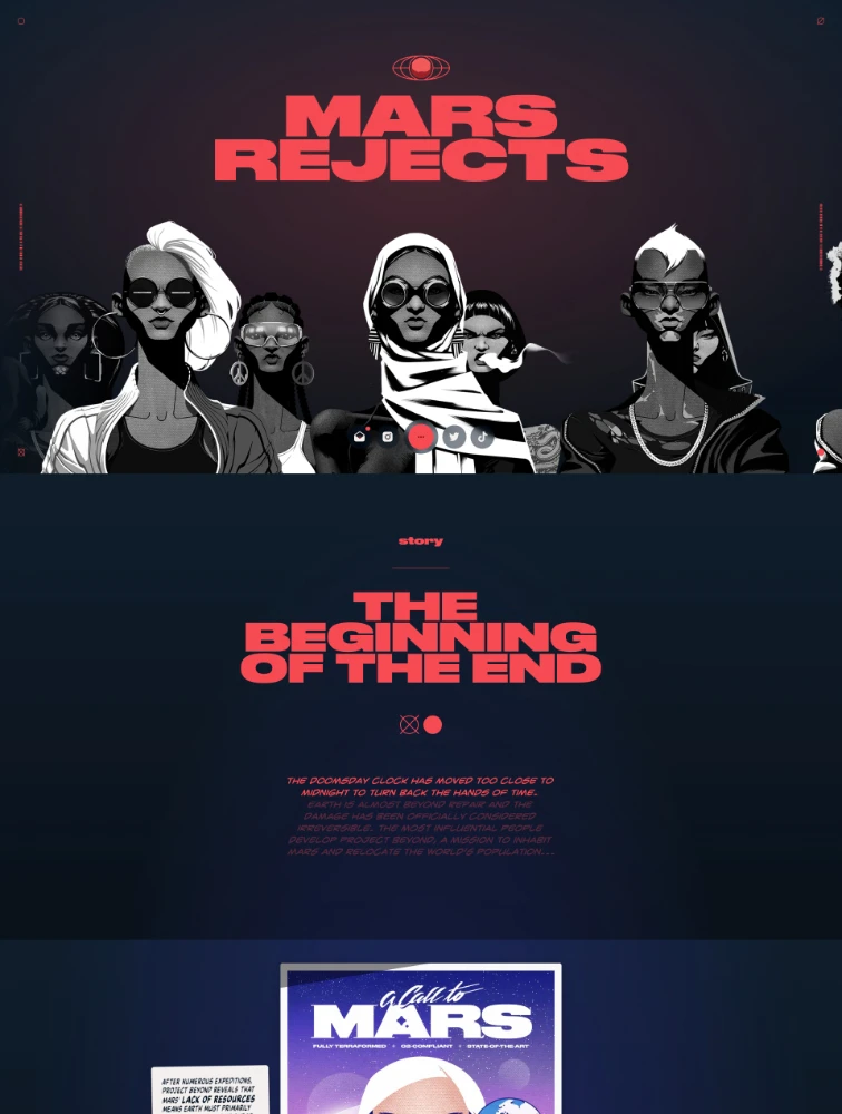 Mars Rejects website design - Lapa Ninja