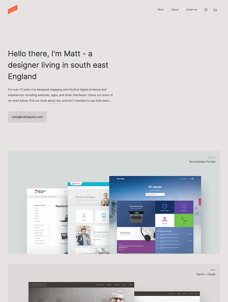 Matt Dayton website design - Lapa Ninja