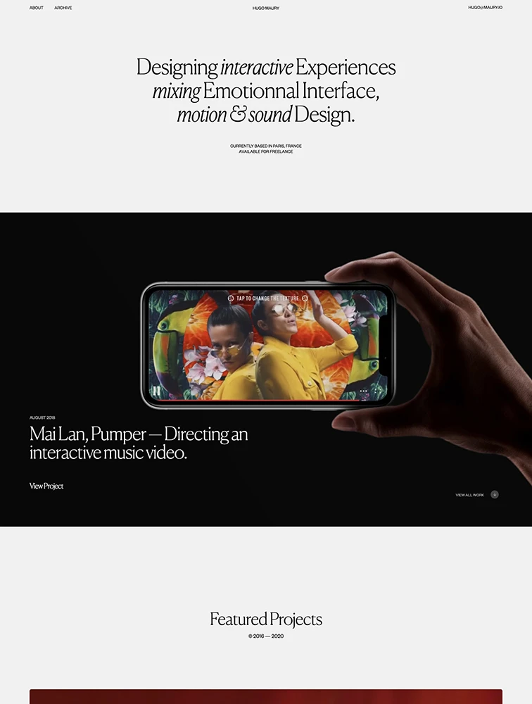 Hugo Maury website design - Lapa Ninja