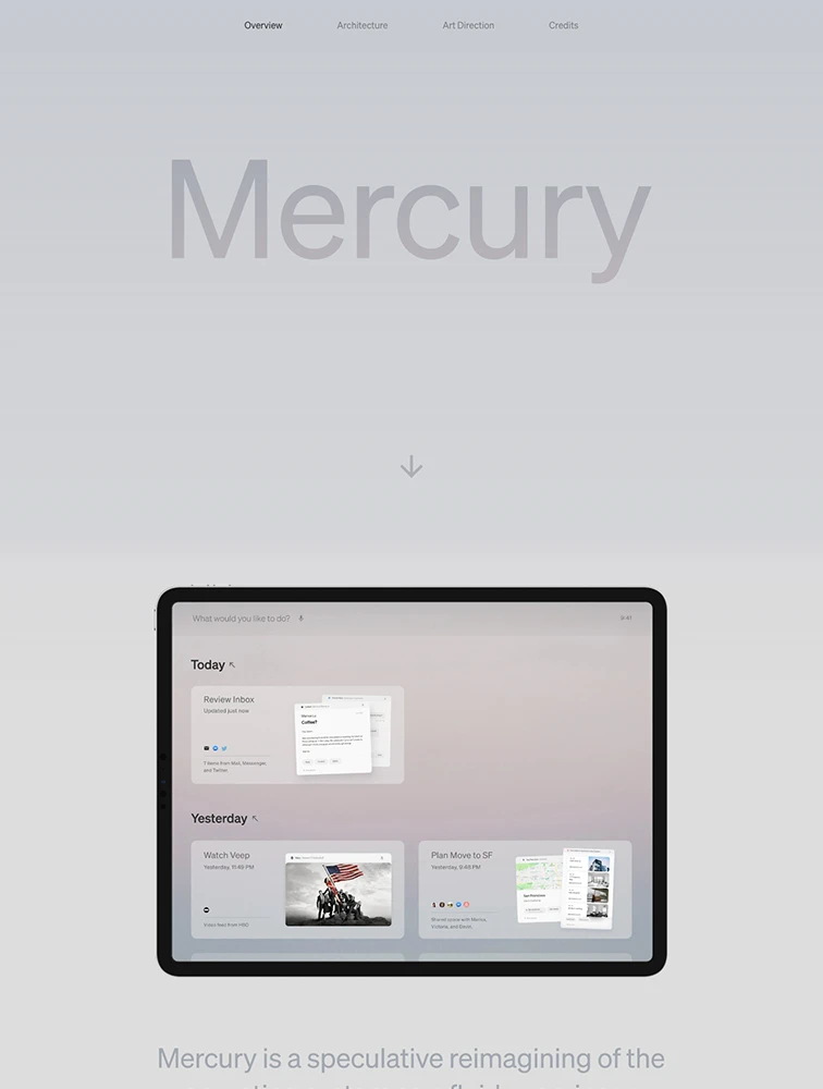 MercuryOS website design - Lapa Ninja