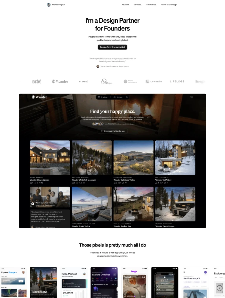 Michael Filipiuk website design - Lapa Ninja