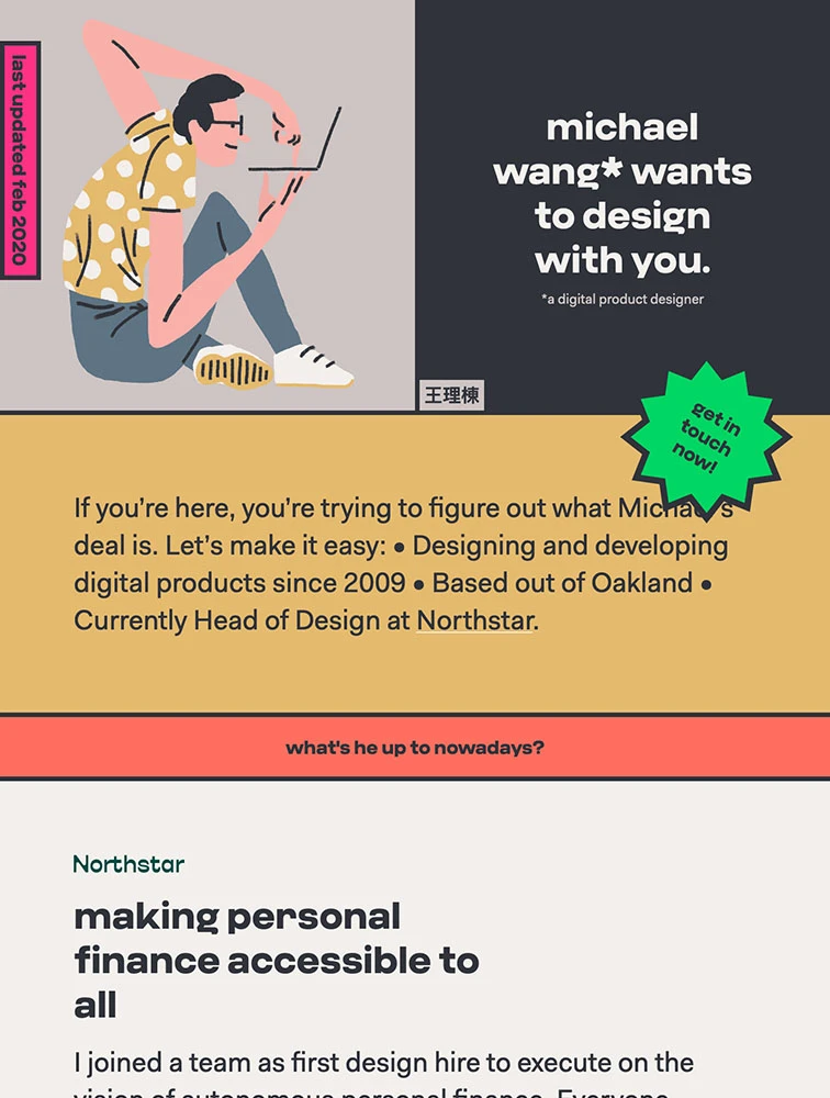 Michael Wang website design - Lapa Ninja