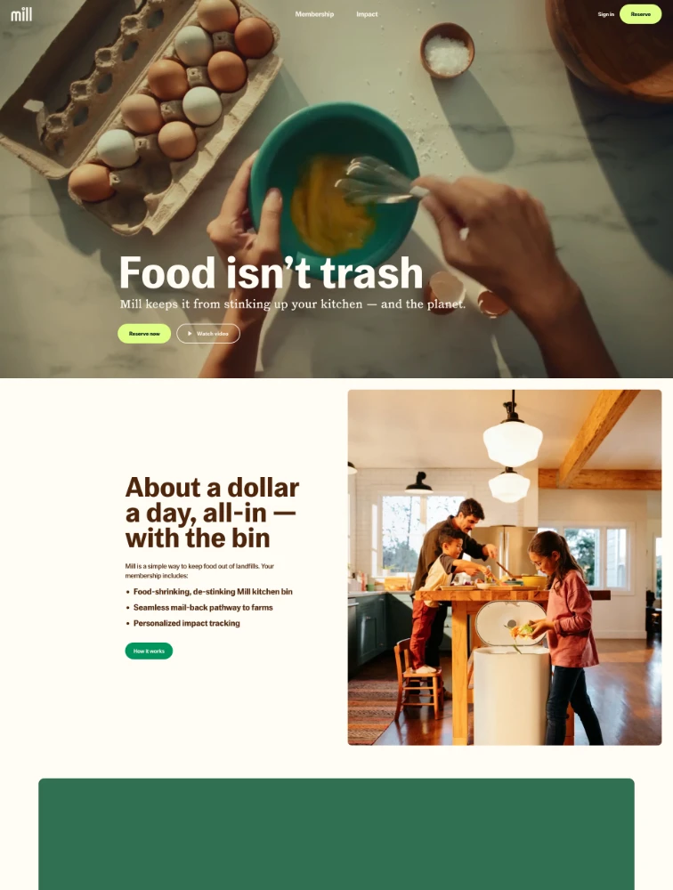 Mill website design - Lapa Ninja