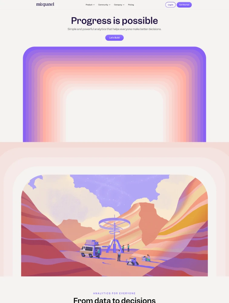 Mixpanel website design - Lapa Ninja