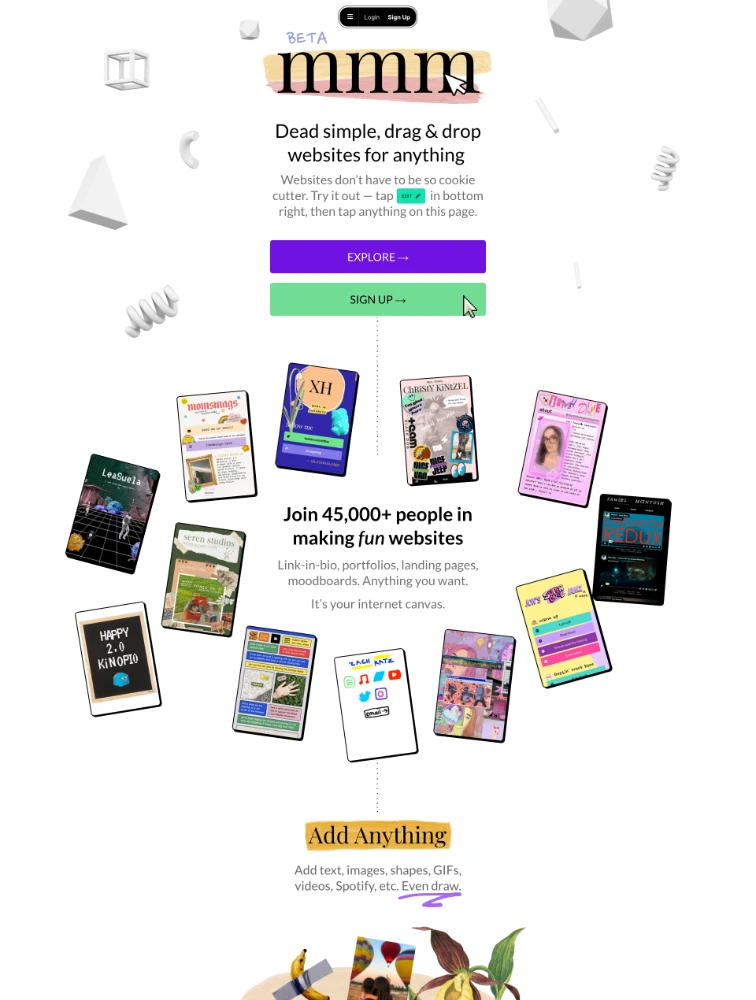 mmm.page website design - Lapa Ninja