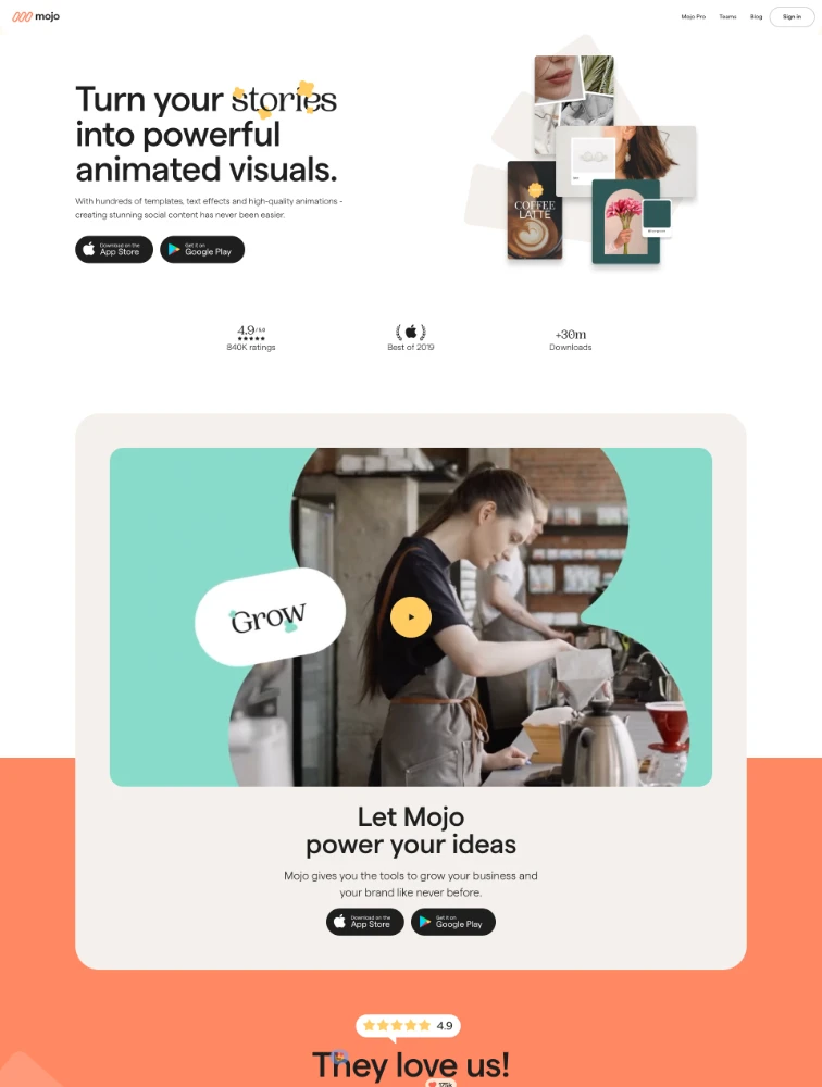 Mojo website design - Lapa Ninja