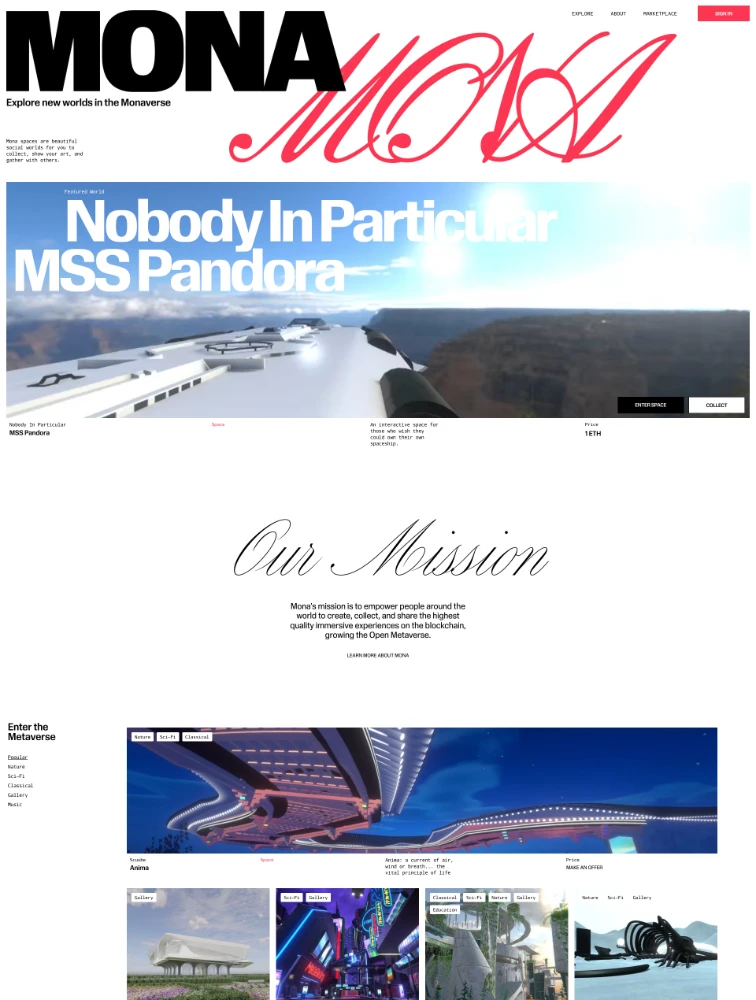 Mona website design - Lapa Ninja