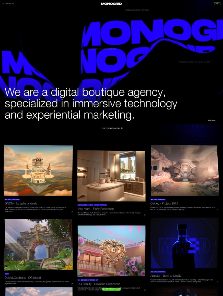 MONOGRID website design - Lapa Ninja