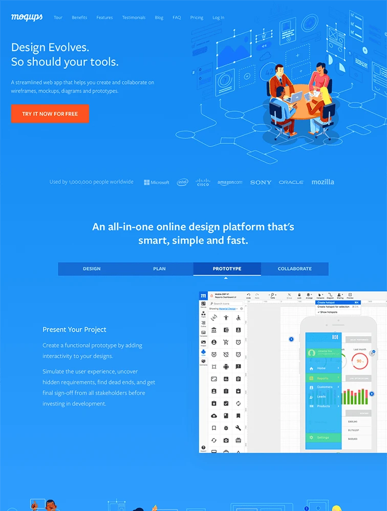 Moqups website design - Lapa Ninja