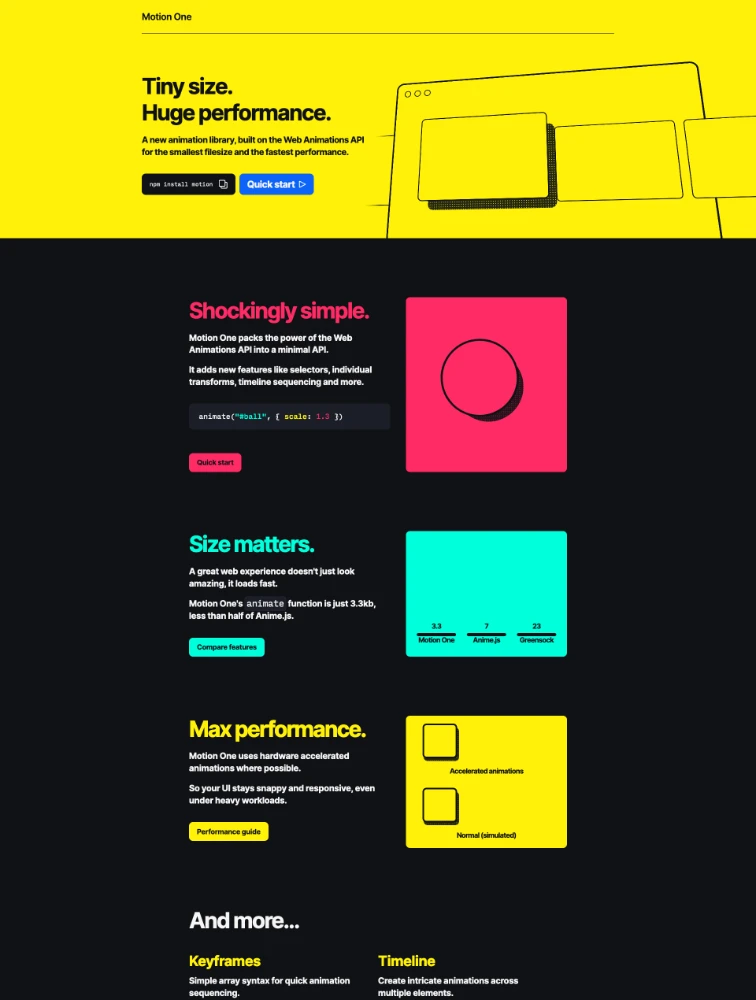 Motion One website design - Lapa Ninja