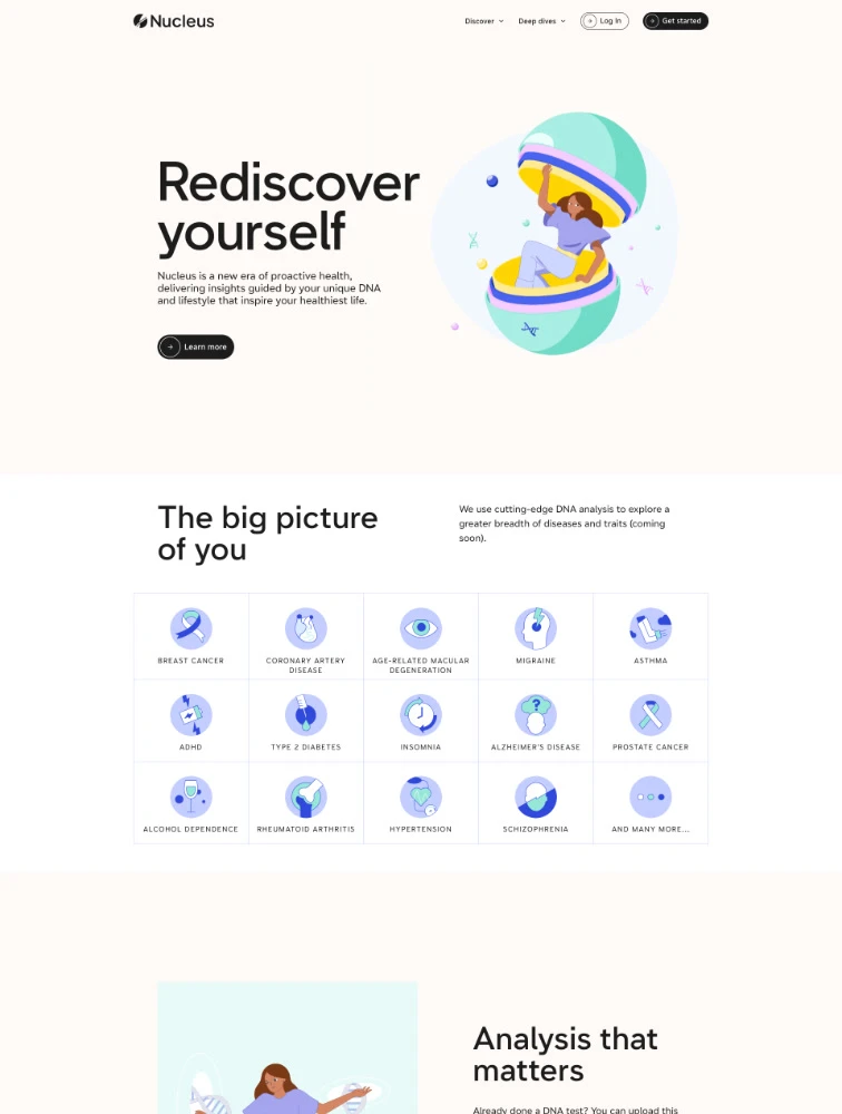 Nucleus Genomics website design - Lapa Ninja