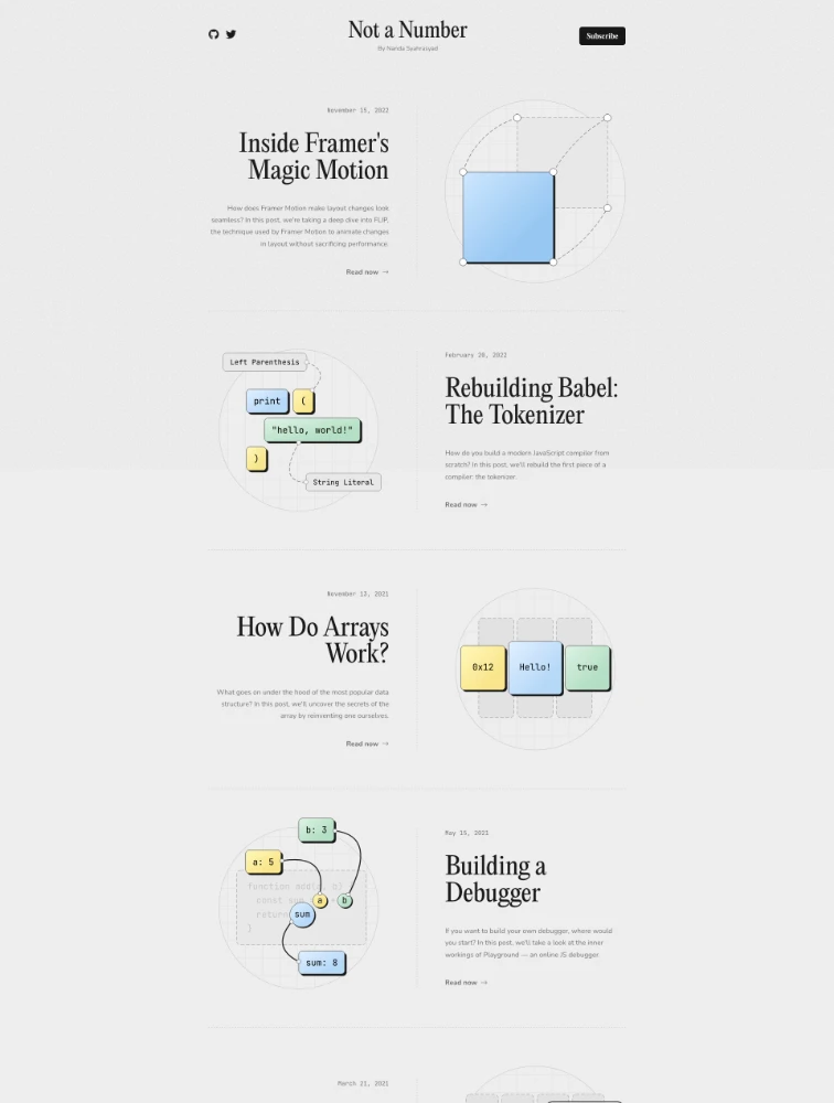 Not a Number website design - Lapa Ninja