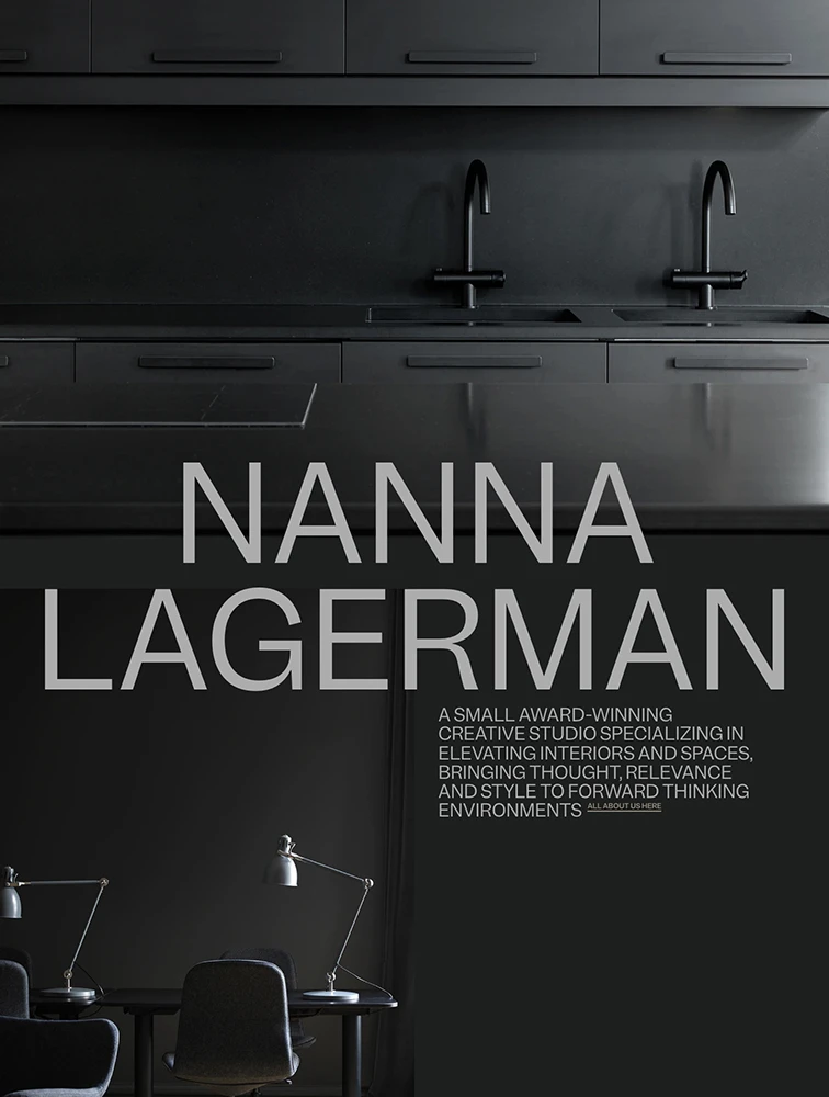 Nanna Lagerman website design - Lapa Ninja