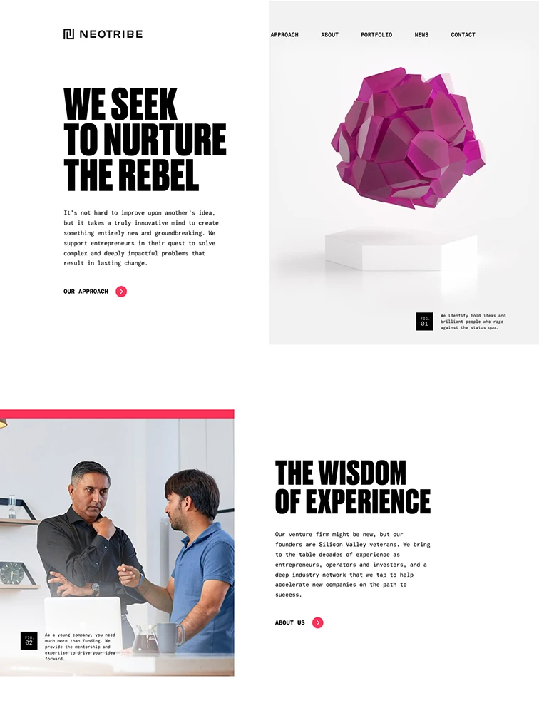 Neotribe website design - Lapa Ninja