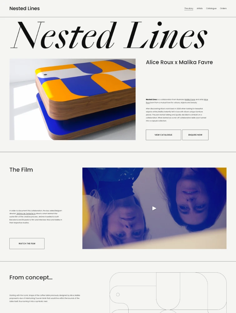 Nested Lines website design - Lapa Ninja