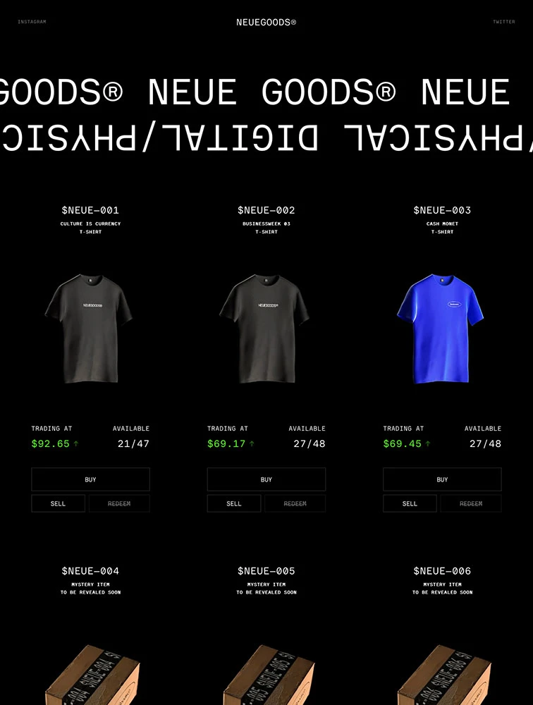 Neue Goods website design - Lapa Ninja