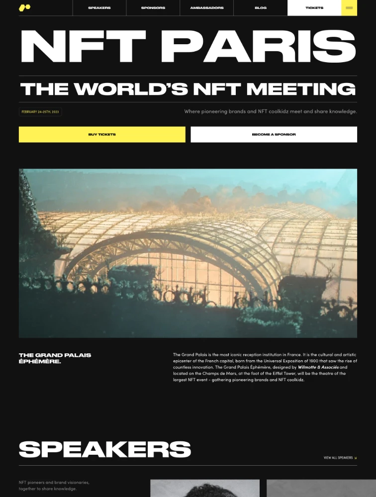 NFT Paris website design - Lapa Ninja