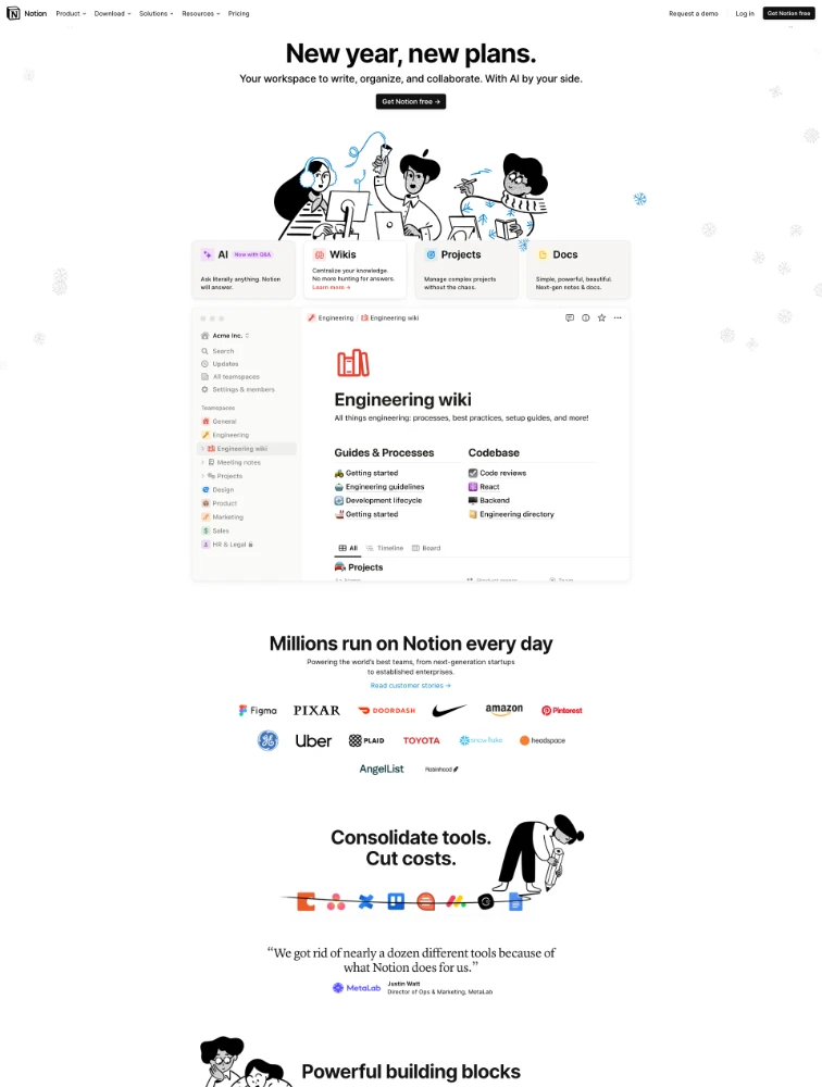 Notion website design - Lapa Ninja