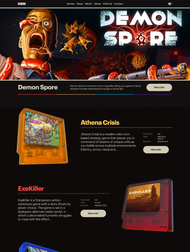 Null Games website design - Lapa Ninja