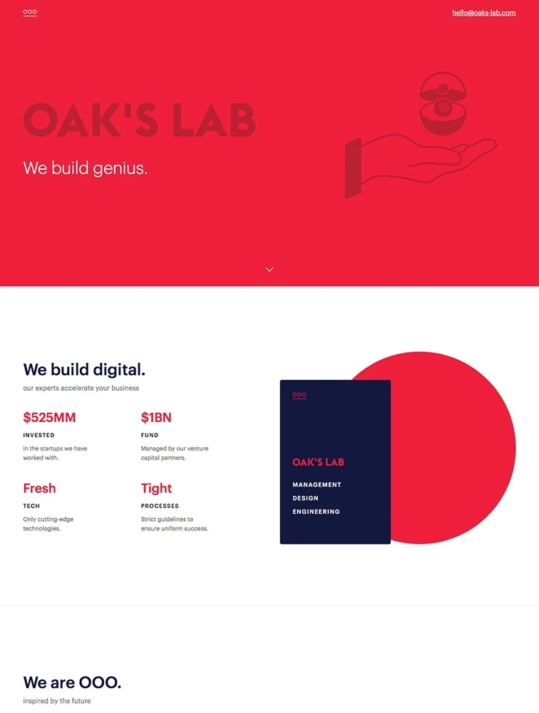 OAK'S LAB website design - Lapa Ninja