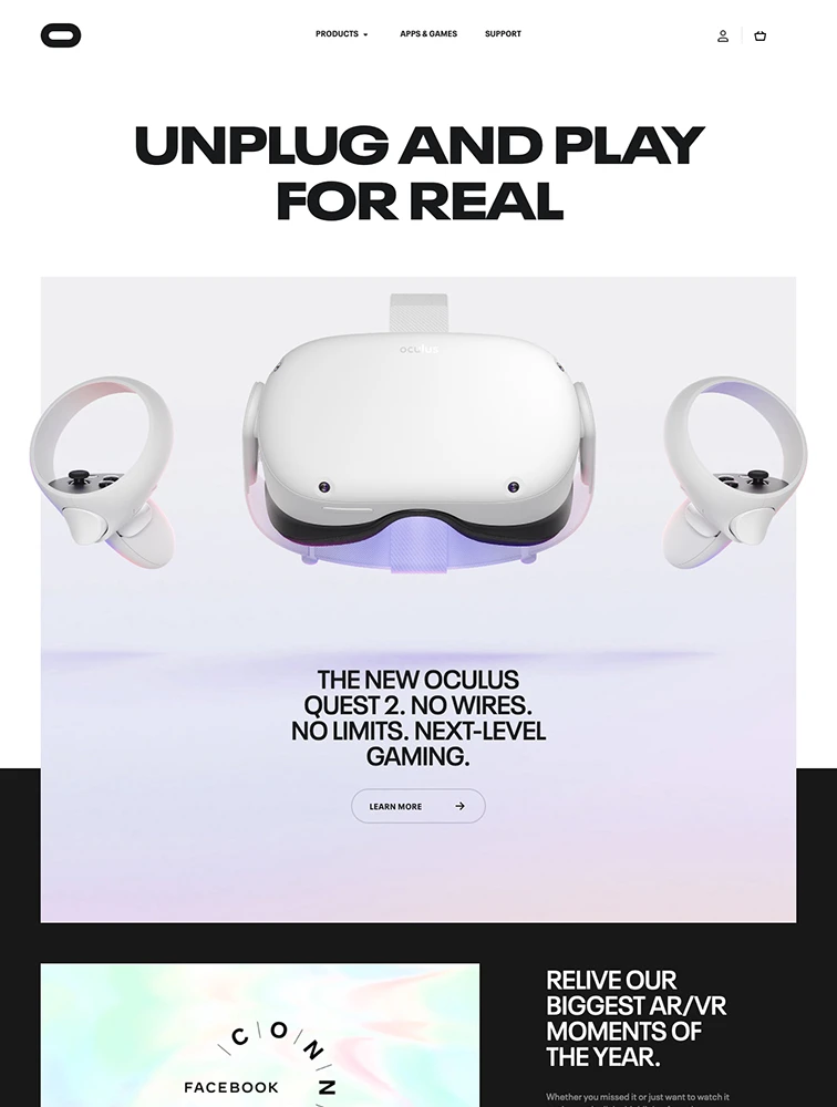 Oculus website design - Lapa Ninja