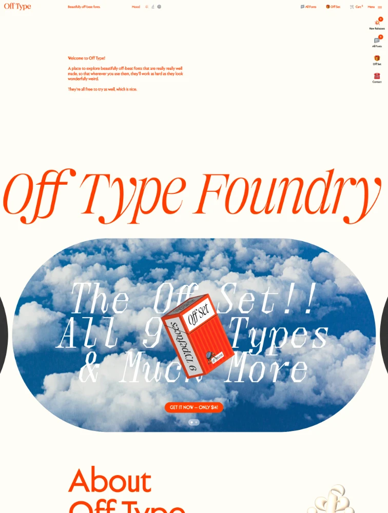Off Type Foundry website design - Lapa Ninja