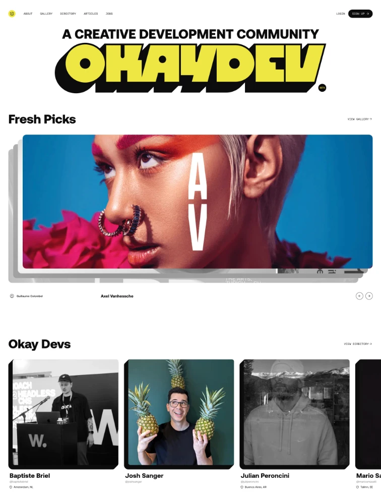 Okay Dev website design - Lapa Ninja