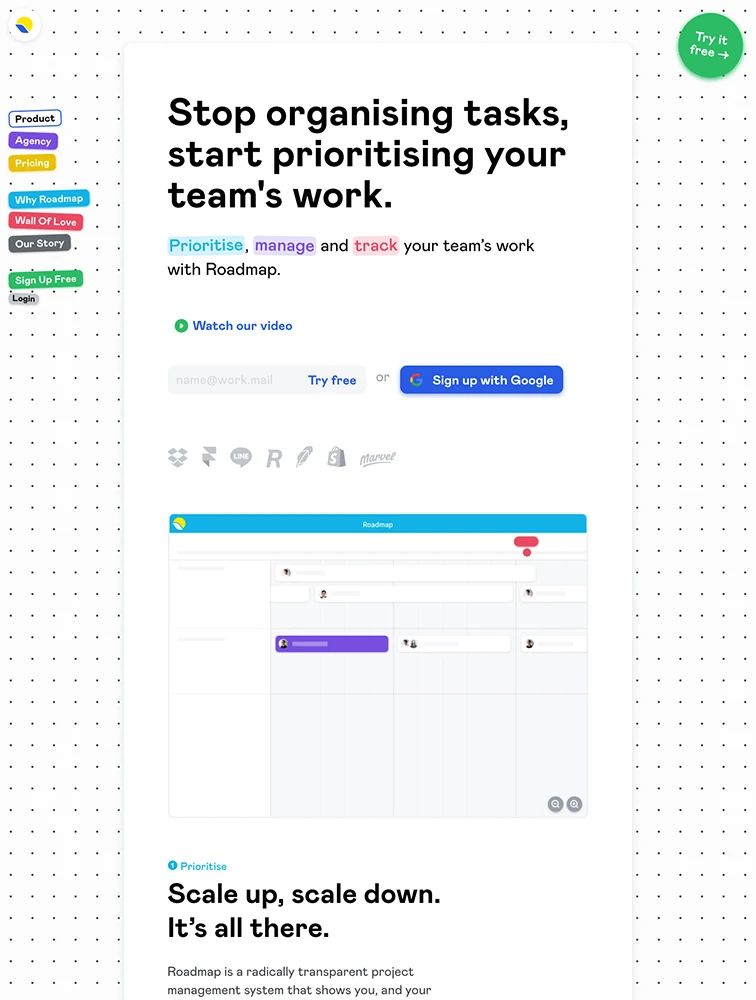 Roadmap website design - Lapa Ninja