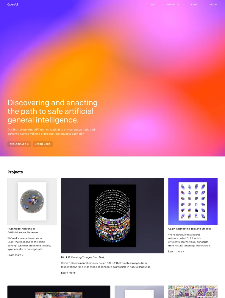 OpenAI website design - Lapa Ninja