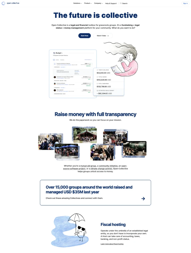Open Collective website design - Lapa Ninja