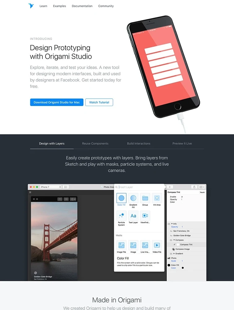 Origami Studio website design - Lapa Ninja