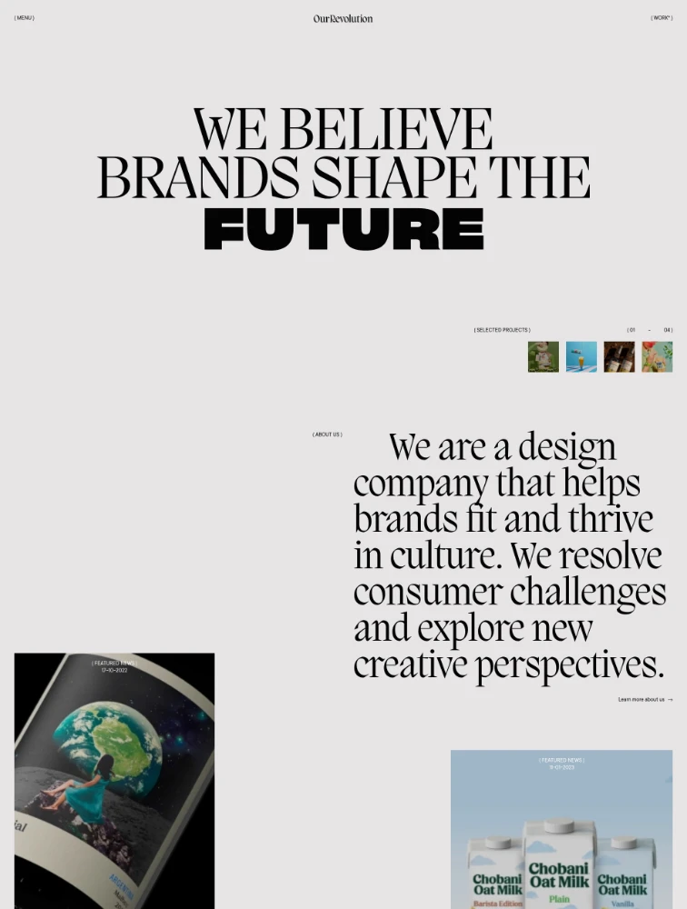 Our Revolution website design - Lapa Ninja