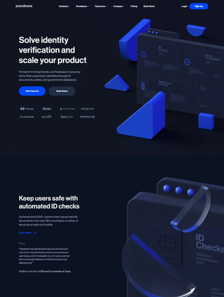 Passbase website design - Lapa Ninja