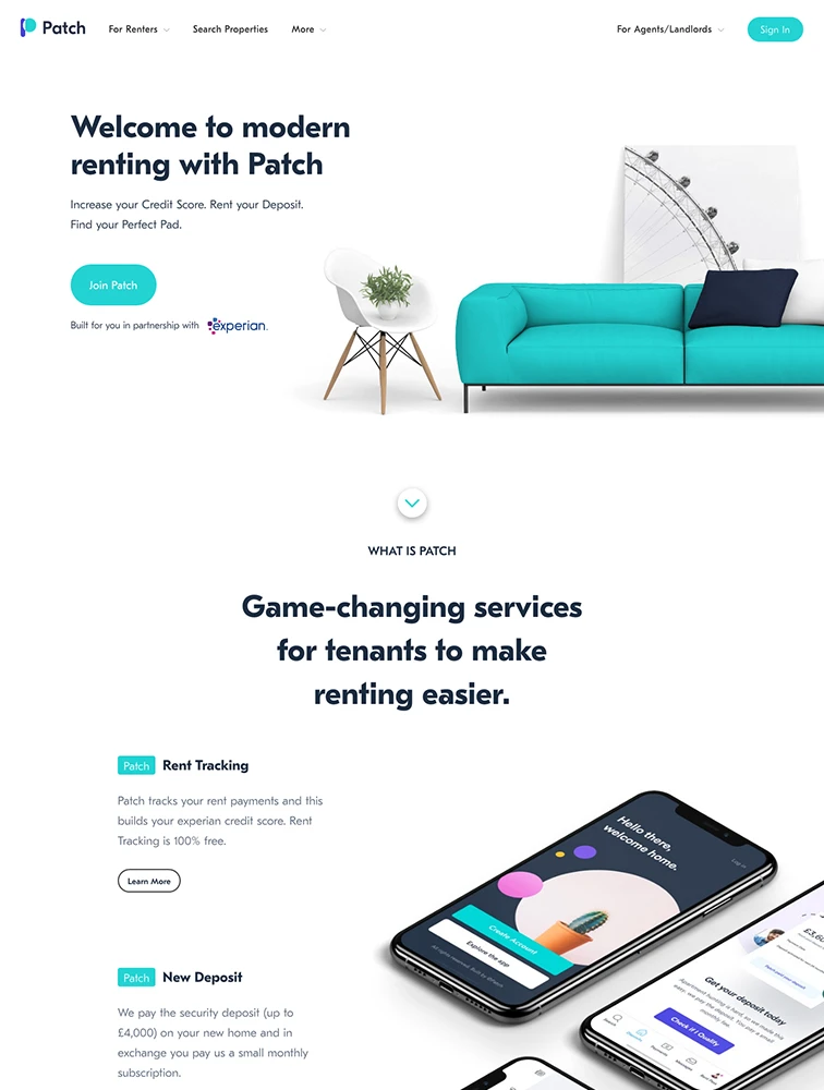 Patch Property website design - Lapa Ninja