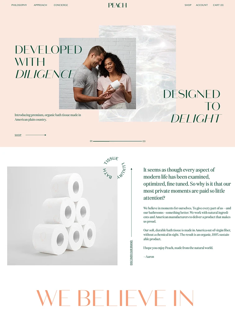 Peach website design - Lapa Ninja