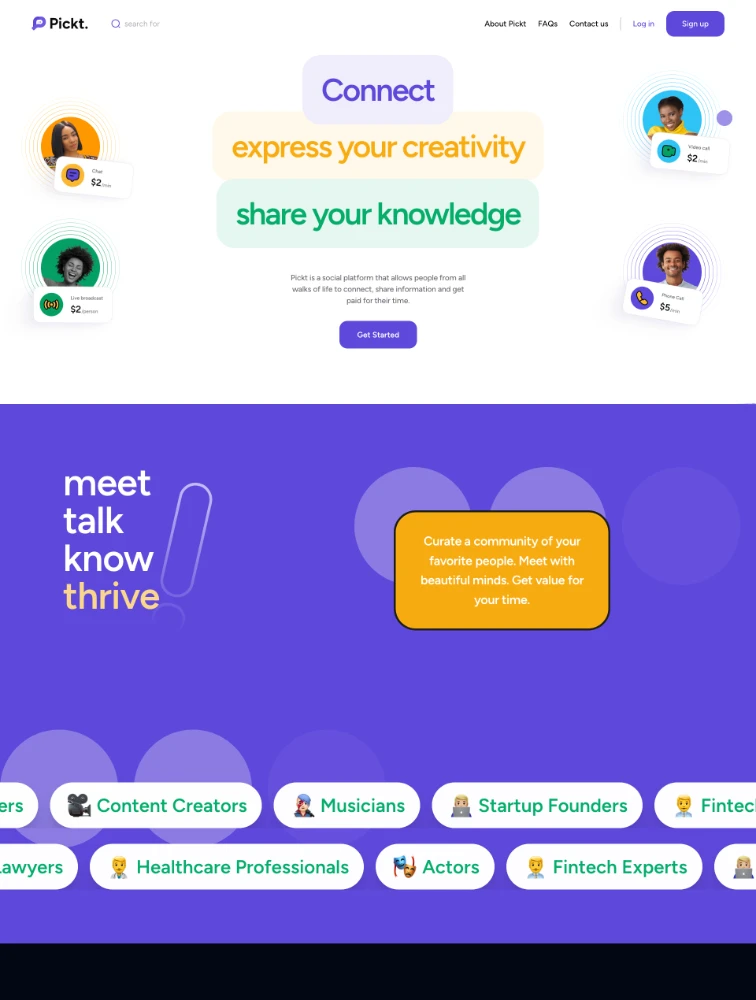 Pickt. website design - Lapa Ninja