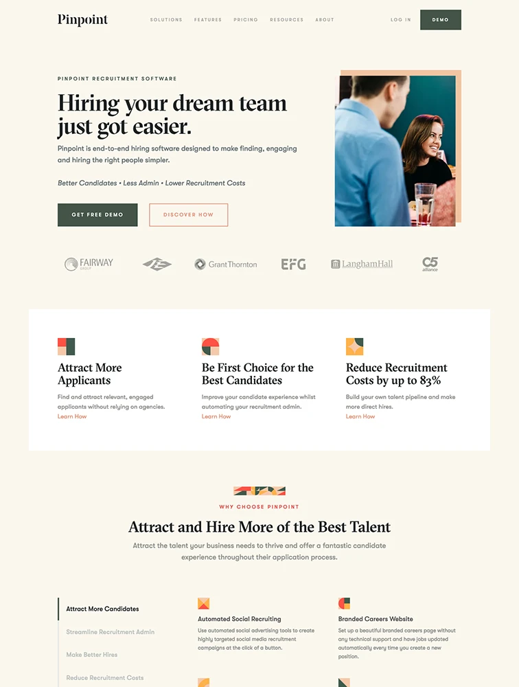 Pinpoint website design - Lapa Ninja
