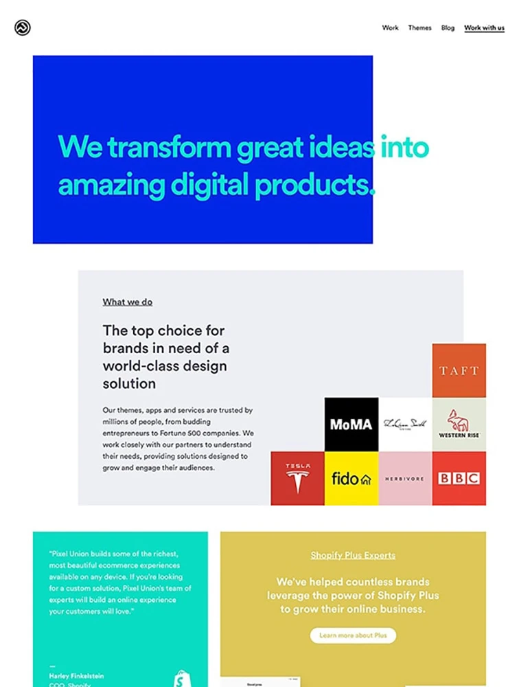 Pixel Union website design - Lapa Ninja