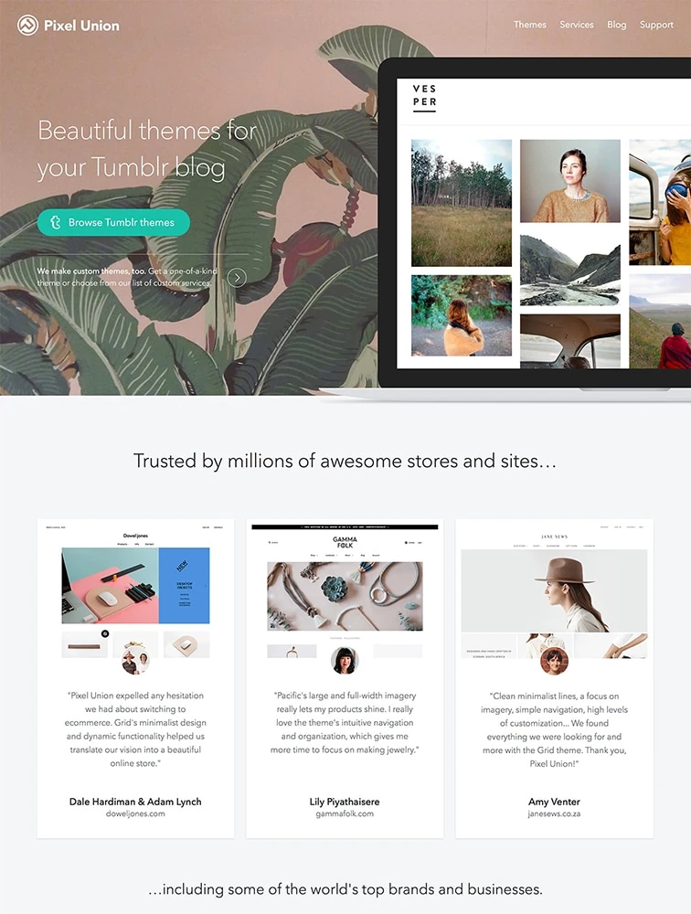 Pixel Union website design - Lapa Ninja