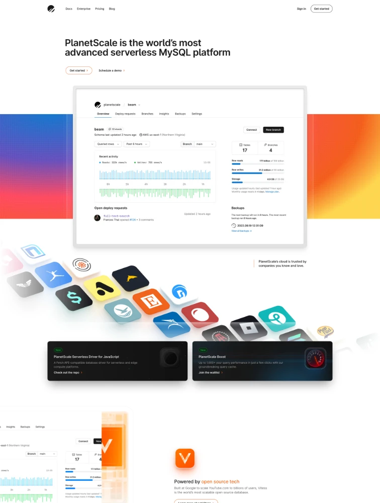PlanetScale website design - Lapa Ninja