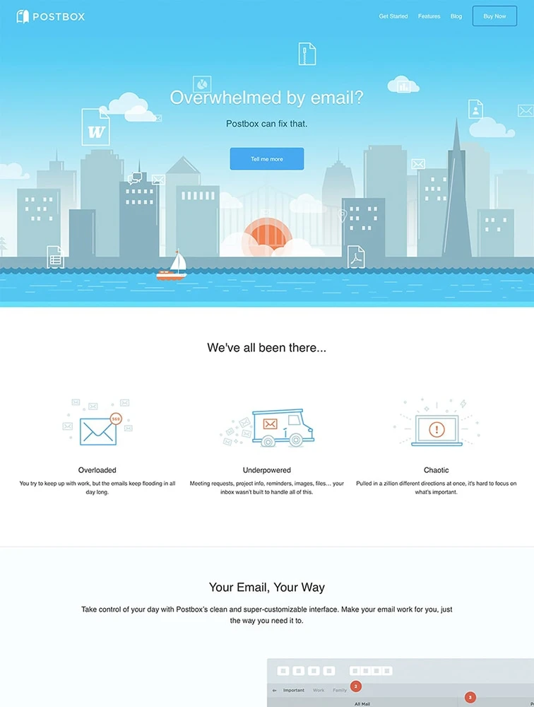 Postbox website design - Lapa Ninja