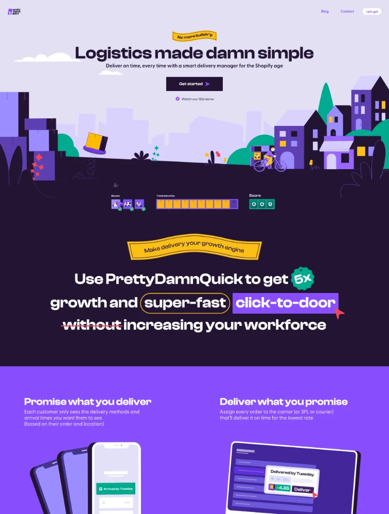 PrettyDamnQuick website design - Lapa Ninja