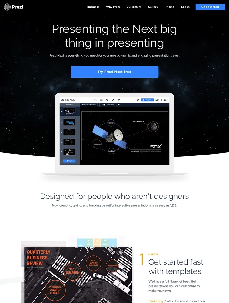 Prezi website design - Lapa Ninja