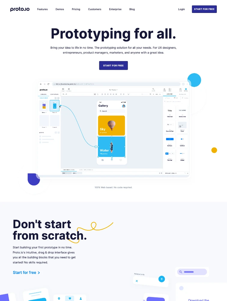 Proto.io website design - Lapa Ninja