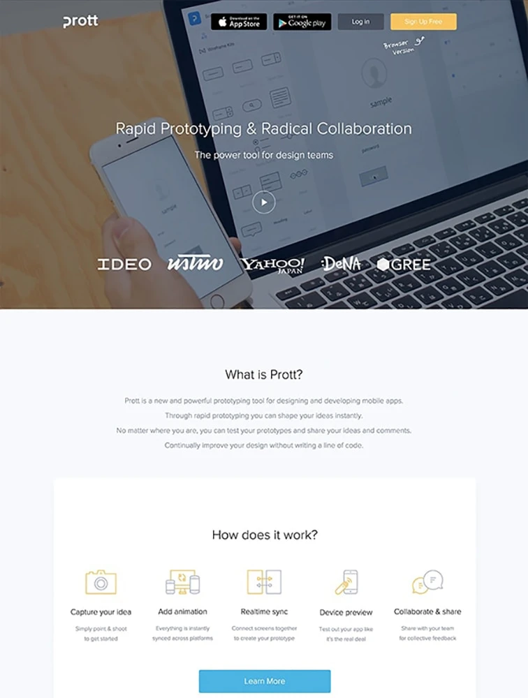 prottapp website design - Lapa Ninja